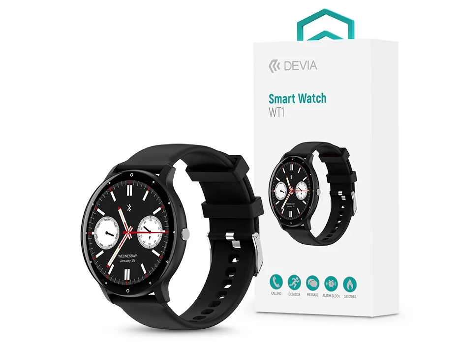 Devia WT1 Smart Watch okosóra - fekete - Mobiltelefon tartozék