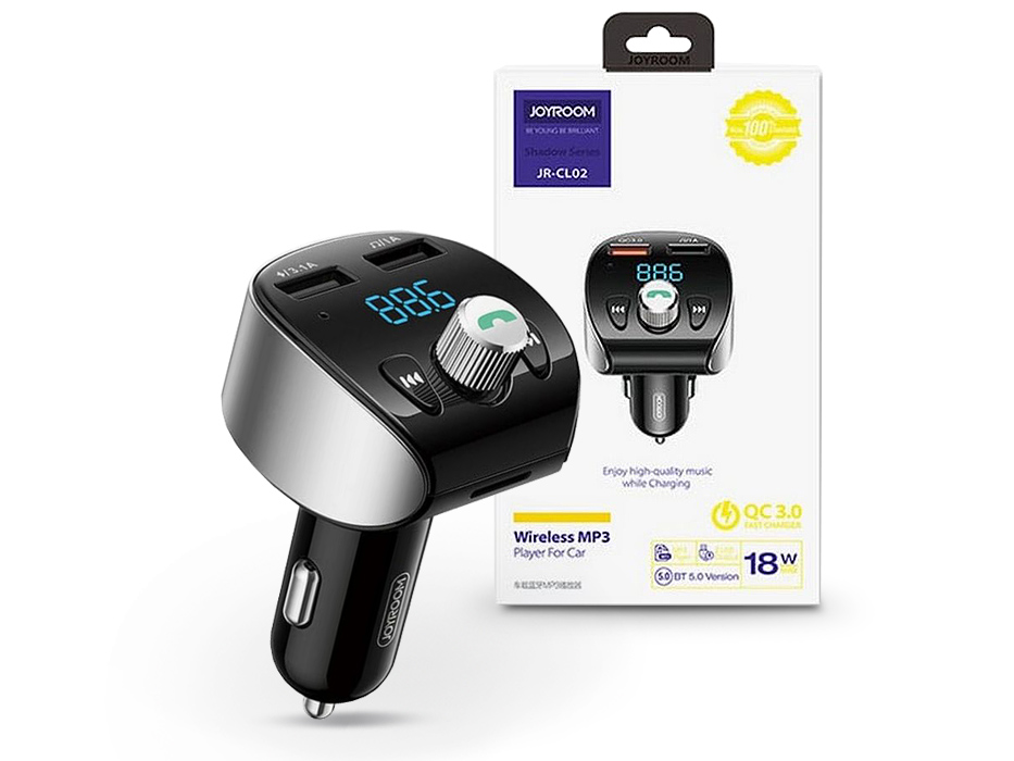 Joyroom Bluetooth FM-transmitter / szivargyújtó töltő - 2xUSB + MP3 ...